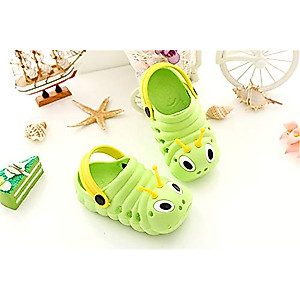 TMEOG Baby Sandals, Boys Girls Sandals Clogs Cute Caterpillar Slip On Lightweight Kid's Beach Slipper (Fruit Green, 2_years)