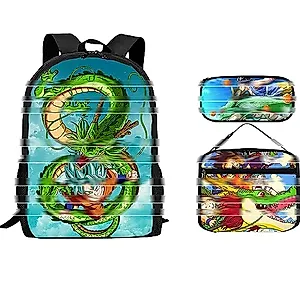 Qxohuow Anime School Backpack - Bookbag with lunch bag, Youth Shoulder Bags, Perfect for Daily Use and School Activities
