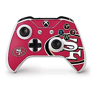 Skinit Decal Gaming Skin compatible with Xbox One S Controller - Officially Licensed NFL San Francisco 49ers Large Logo Design