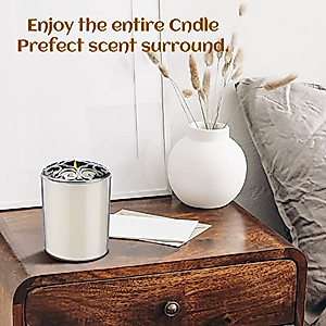 4 Pcs Candle Toppers Jar Candle Cover Scented Candle Toppers to Burn Evenly Large Jar Candle Shades Jar Candle Sleeve Jar Candle Accessories Jar Candle Lid Candles Gifts for Candle Lover, Silver