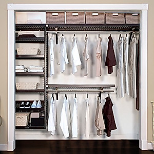 John Louis Home Deluxe 16 in. Deep Solid Wood Closet Organizer, Woodcrest, Espresso Finish