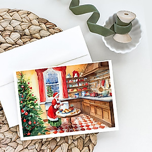 Caroline's Treasures DAC3297GCA7P Cookies with Santa Claus Mrs. Claus Greeting Cards Pack of 8 Blank Cards with Envelopes Whimsical A7 Size 5x7 Blank Note Cards