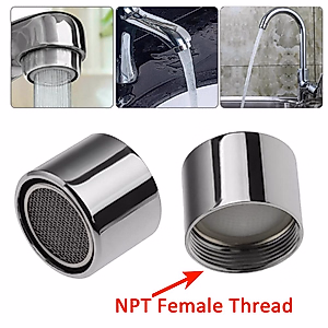 Faucet Aerator Adapter, 22mm NPT Female Thread Sink Faucet Tap Aerator Replcement Nozzle Saving Bubbler (Black)