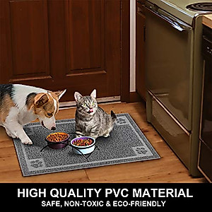 STELLAIRE CHERN Dog Bowl Mat for Small Dogs and Cats 24" x 16" Flexible and Waterproof Pet Feeding Mat for Food and Water, Easy to Clean Dog Food Mat with Non Slip Backing