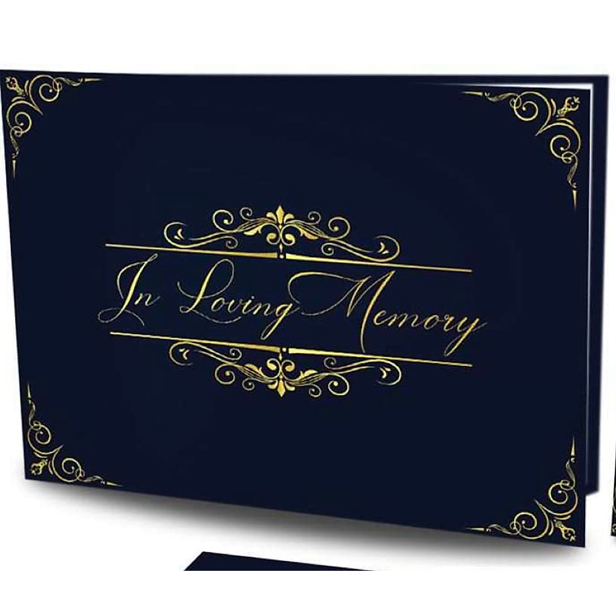 Funeral Guest Book, Memory Book Set, Funeral Sign in Guest Book, 285 Guest Entries with Name and Address, 9" 7" Golden Foil Guest Memorial Book, Loving Memorial Guest Sign in Book.