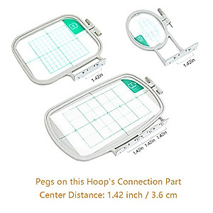 Sew Tech Embroidery Hoops for Brother SE600 PE550D SE700 PE535 SE400 PE525 PE540D PE500 SE625 SE425 Innovis Babylock Brother Embroidery Machine Hoop (3in1 Set)