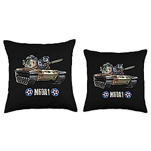 Cold War American Tank M60 Armor Cold War American M60A1 Heavy Tank Throw Pillow, 18x18, Multicolor