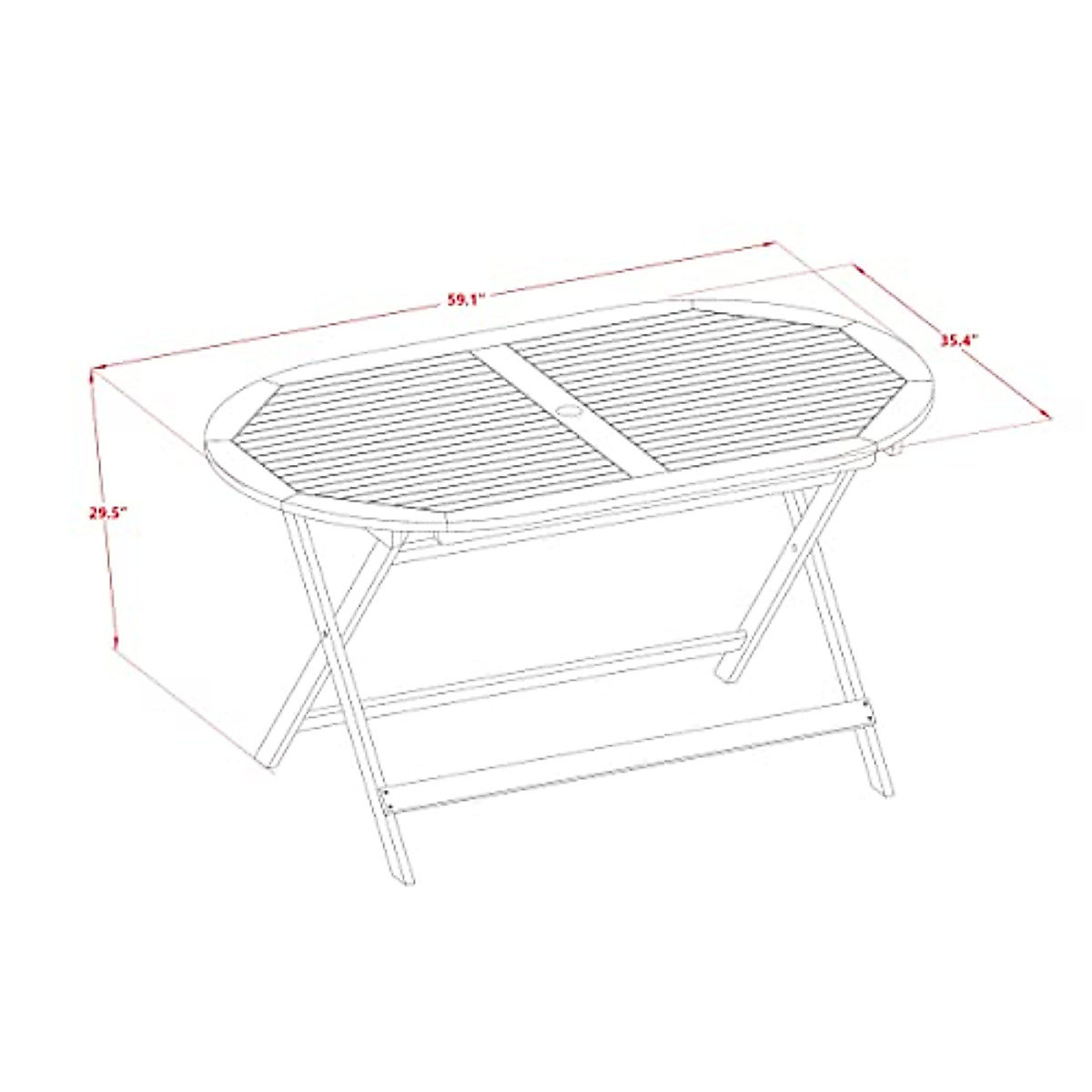 East West Furniture DICM5CWNA Diboll 5 Piece Patio Bistro Dining Furniture Set Includes an Oval Outdoor Acacia Wood Table and 4 Folding Side Chairs, 36x60 Inch, Natural Oil