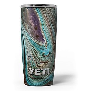 Design Skinz Swirling Dark Acrylic Marble - Skin Decal Vinyl Wrap Kit Compatible with The Yeti Rambler Cooler Tumbler Cups