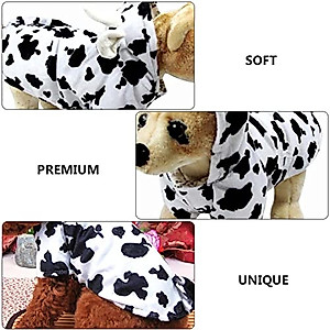 Mipcase Sweatshirt Soft Halloween Dog Small Pajamas Pajamas, Comfy Pet Clothes Decorative Cosplay Milk Medium Plush Costume Clothing Outfit for Puppy Dogs Cows Costume- Hoodie