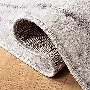 SAFAVIEH Adirondack Collection 6' Round Ivory/Grey ADR162A Modern Moroccan Non-Shedding Dining Room Entryway Foyer Living Room Bedroom Area Rug