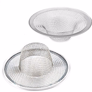 2 pcs Heavy Duty Stainless Steel Slop Basket Filter Trap, 2.75" Top / 1" Mesh Metal Sink Strainer,Perfect for Kitchen Sink/Bathroom Bathtub RV Wash basin Floor drain balcony Drain Hole