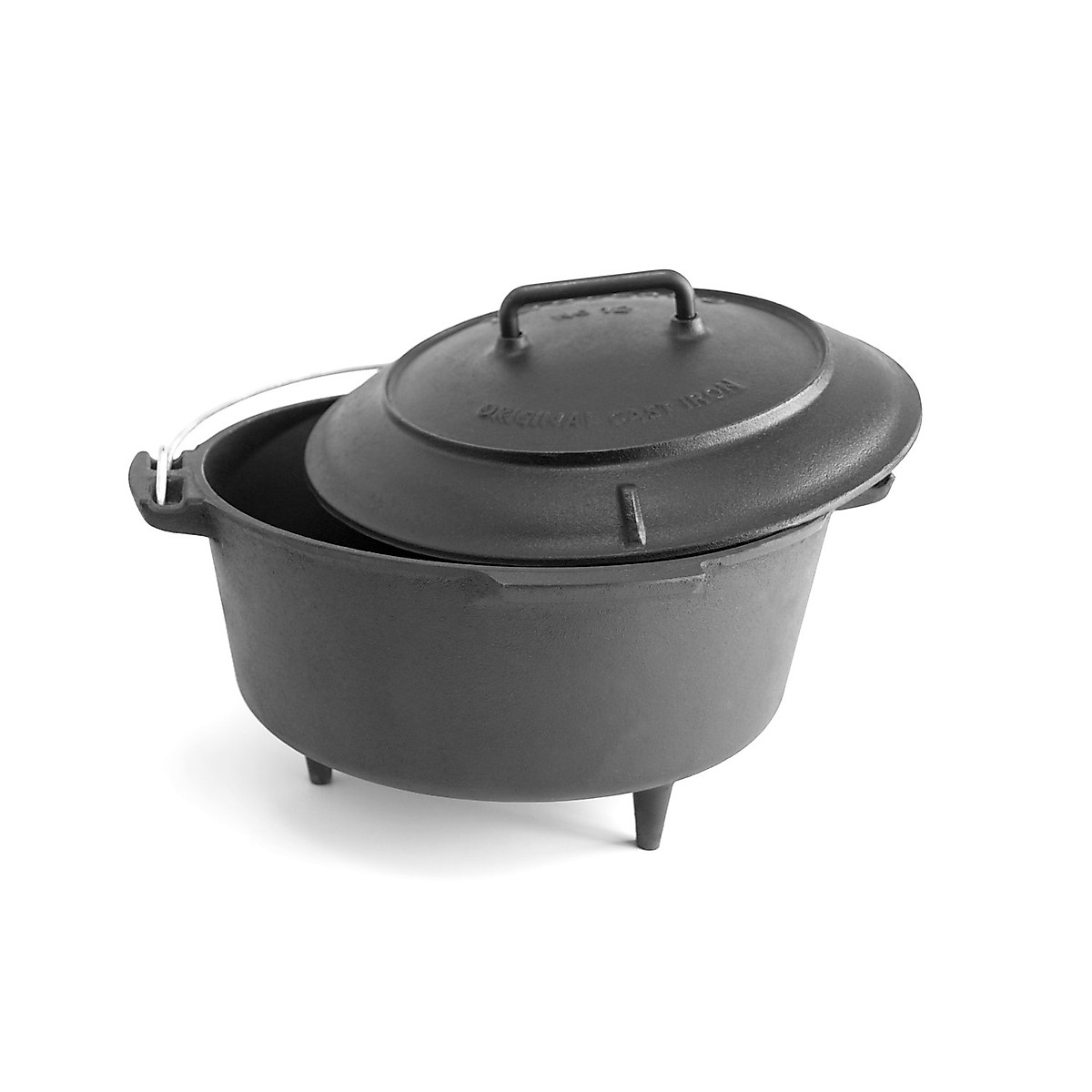 Volcano Grills Cast Iron Vintage Style Dutch Oven for Camping, 8 quarts, Black