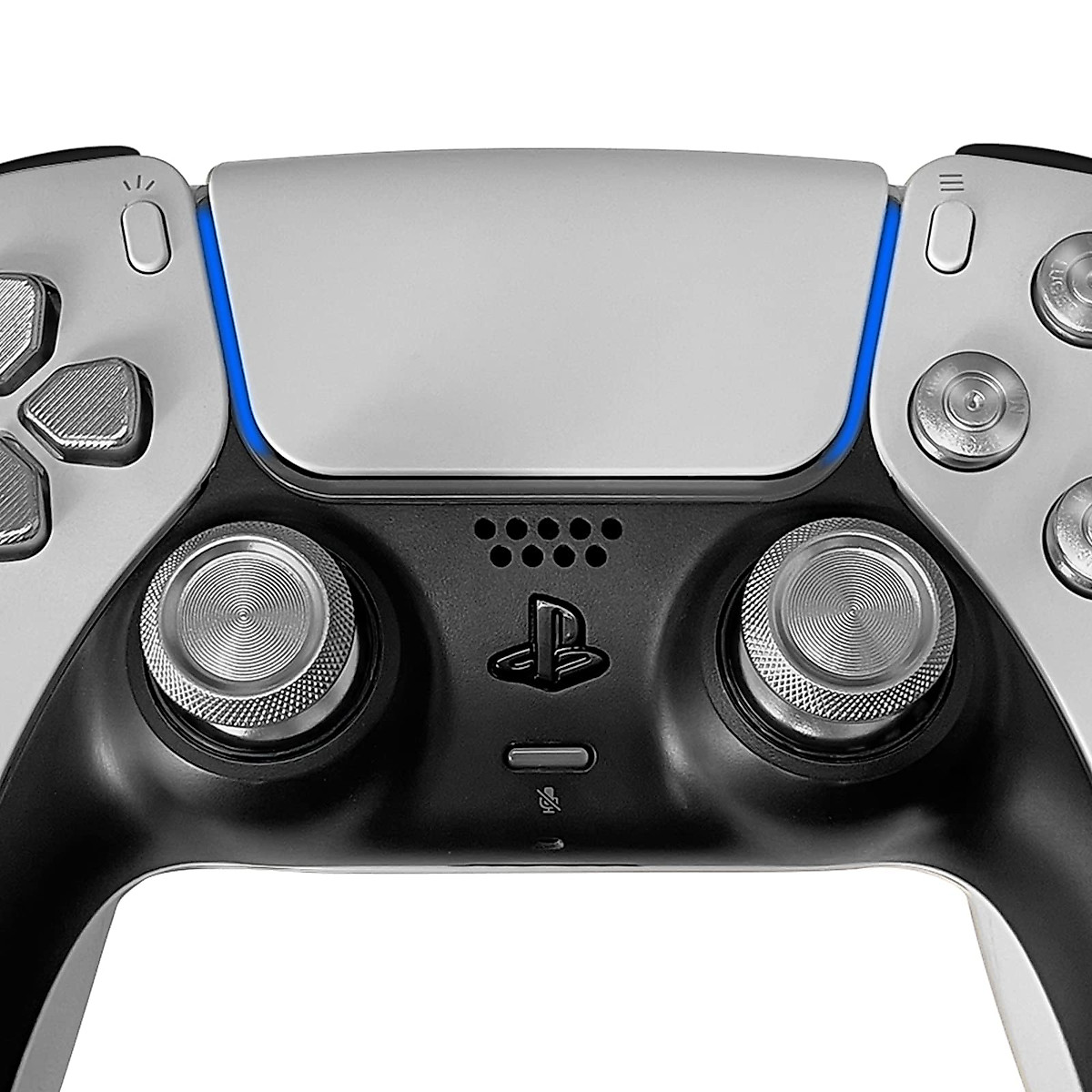 Metal Buttons for PS5 Controller ABXY Buttons Replacement Aluminum Analog Thumbsticks Action Buttons and Direction Keys