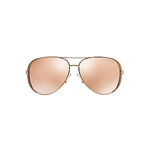 Michael Kors MK5004 CHELSEA Aviator 1017R1 59M Sunglasses For Women + BUNDLE With Designer iWear Eyewear Kit (Rose Gold/Taupe/Rose Gold Flash)