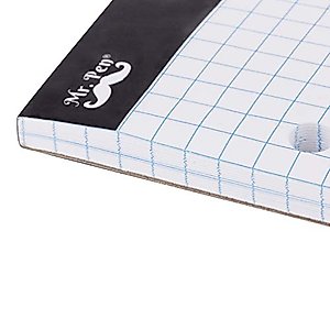 Mr. Pen- Graph Paper, Grid Paper Pad, 4x4 (4 Squares per inch), 8.5"x11", 55 Sheets, 3-Hole Punched, Grid Paper, Graph Paper Pad, Graphing Paper, Computation Pads, Drafting Paper, Blueprint Paper