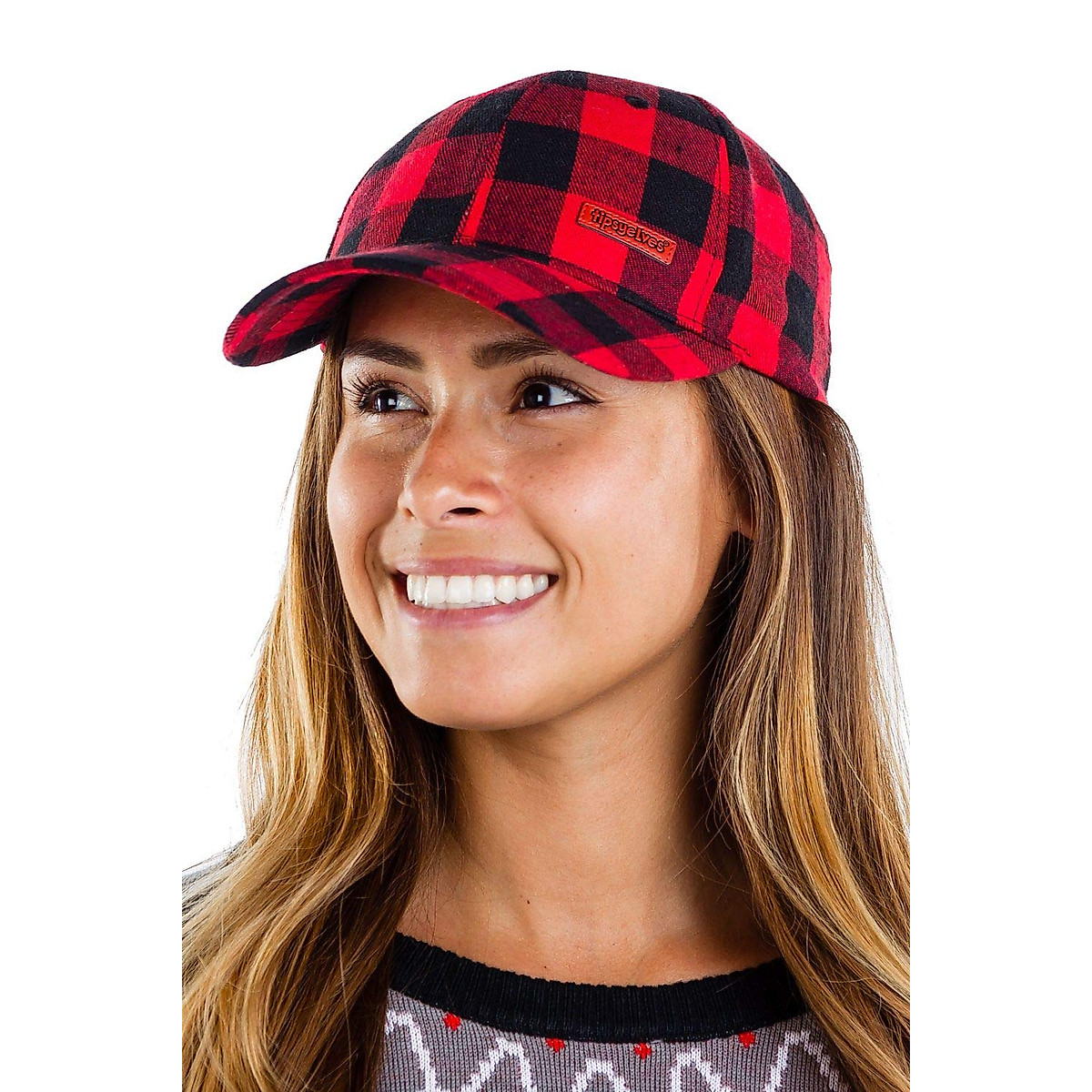 Tipsy Elves Buffalo Plaid Baseball Hat - Plaid Christmas Hats for Men & Women