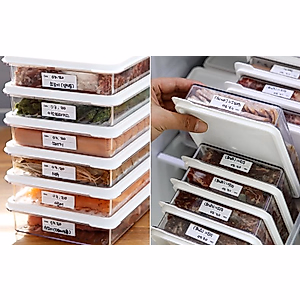 Alliving Kitchen Refrigerator Organizer, Fridge and Freezer Storage Trays Large+Food Containers with Lids L1(9P), Premium B