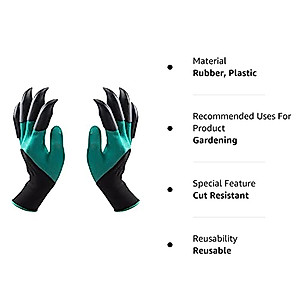 NNBB Garden Gloves with Fingertips Claws Quick– Great for Digging Weeding Seeding Poking -Safe for Rose Pruning Best Gardening Tool Best Gift for Gardeners (Double Claw)