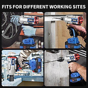 Vniissok Cordless Impact Wrench, 1000N.m(740ft-lbs) High Torque Brushless Impact Gun with 2 x 4.0Ah Batteries, Electric Impact Driver for Car Tires Truck Mower