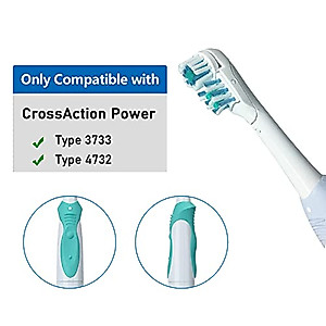 Sensitive Replacement Toothbrush Heads Refill Compatible with Oral-B Cross Action Power 3733 4732, Clean Rotating Powerhead and Crisscross Bristles (White)