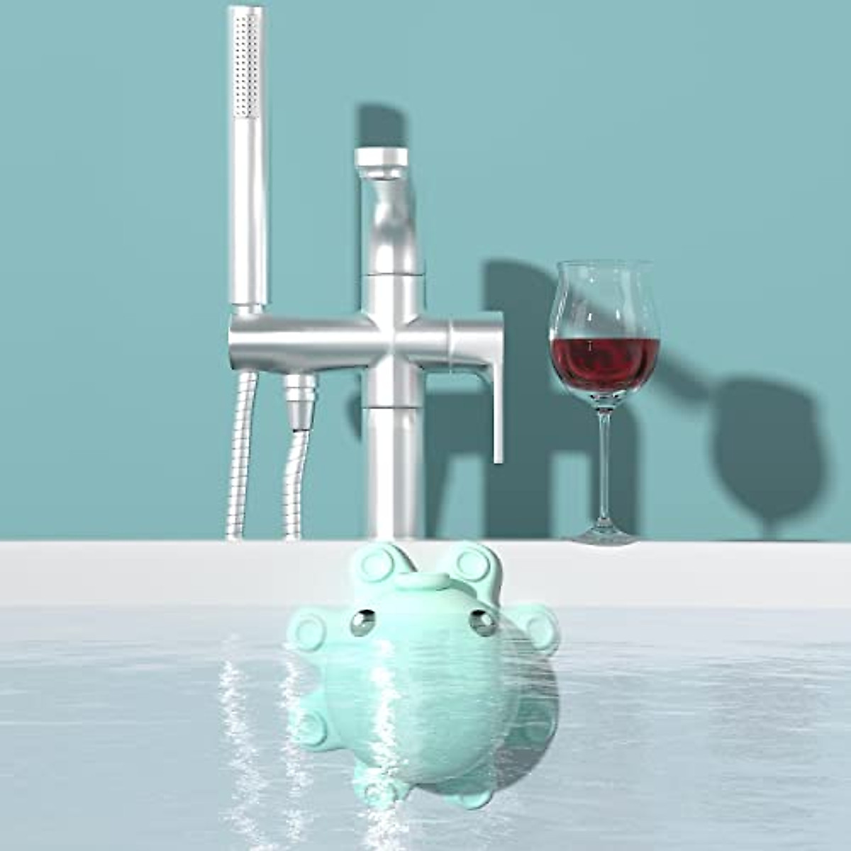 Bathtub Overflow Drain Cover Tub - Silicone Bathroom Overflow Drain Cover, Bath Tub Overflow Cover, Bathroom Spa Accessories, Adds Inches of Water for Deeper&Warmer Bath，Aqua Green