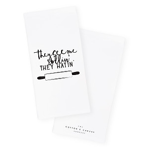 The Cotton & Canvas Co. They See Me Rollin', They Hatin' Soft and Absorbent Kitchen Tea Towel, Flour Sack Towel and Dish Cloth