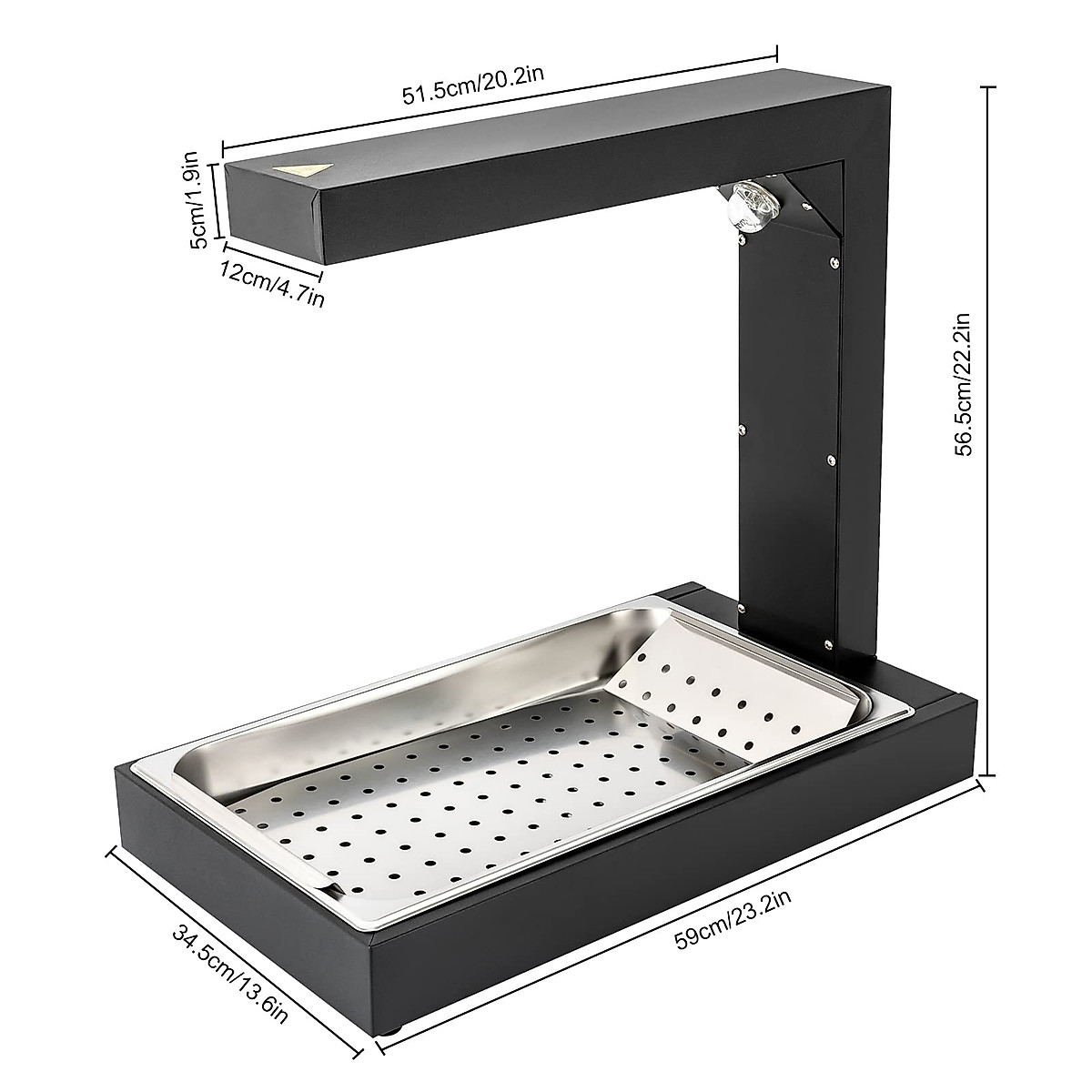 French Fry Warmer Commercial Heat Lamp for Chickens Stainless Steel Food Heat Light Warming Dump Station Food Warmer for Chips Churros Fried Food