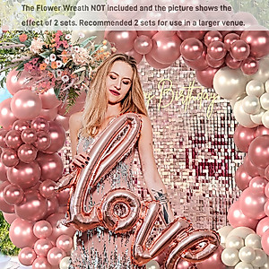 Pearl White Pink Double Stuffed Balloons Garland White Sand Rose Gold Balloon Arch Kit Different Sizes for Baby Shower Birthday Wedding Party Decorations