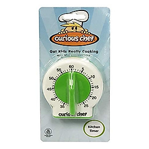 Curious Chef 60-Minute Kitchen Timer for Kids, Dishwasher Safe, Made with BPA-Free Plastic, Real Kitchen Tool