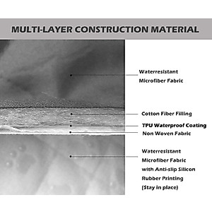 Ameritex Loveseat Cover Water-Resistant Quilted Furniture Protector with Back Nonslip Paws Slipcover for Dogs, Kids, Pets Loveseat Slipcover Stay in Place for Leather (54", Light Grey)