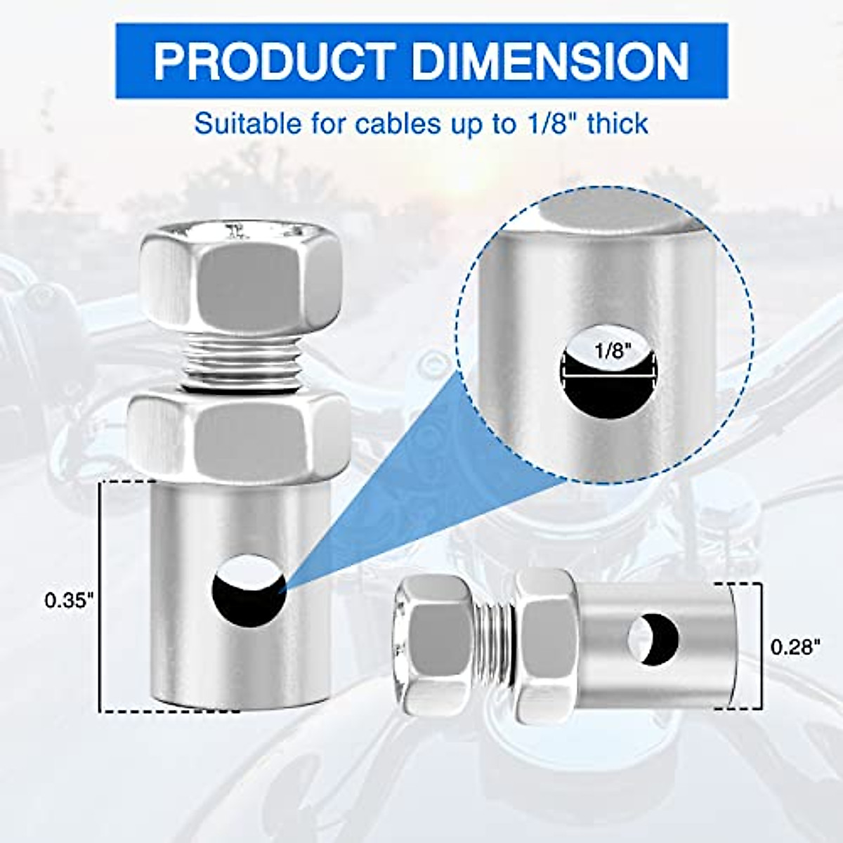 Tongze 15pcs Brake/Throttle Cable Ends: 1/8" Universal Cable Stop Clamp Repair Parts for Go-kart| Bicycle| Motorcycle| Scooter| Motorized Bike| Garden Tractor| Lawn Mower