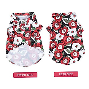 3pcs XXL Pet Fashionable Breeze Fashion Apparel Decorative Red Printed Outfit in Clothing Style Small Clothes Cartoon Chic Cats Sleeveless Themed Puppies Beach Summer Red- T-