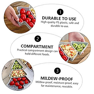 NOLITOY 4 Pcs Christmas Tree Afternoon Tea Dessert Plates Christmas Serving Tray Christmas Accessory Compartment Serving Plate Holiday Snack Sushi Plates Ceramics Cookie Plastic