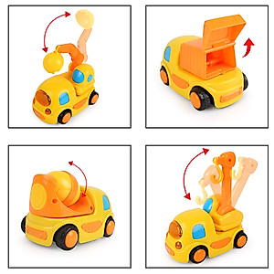 Aomola Toys for 2 Year Old Boys Girls, Toddler Toys, Birthday Gifts, Remote Control Car Toys for Kids, Engineering Construction Trucks with Music and Lights