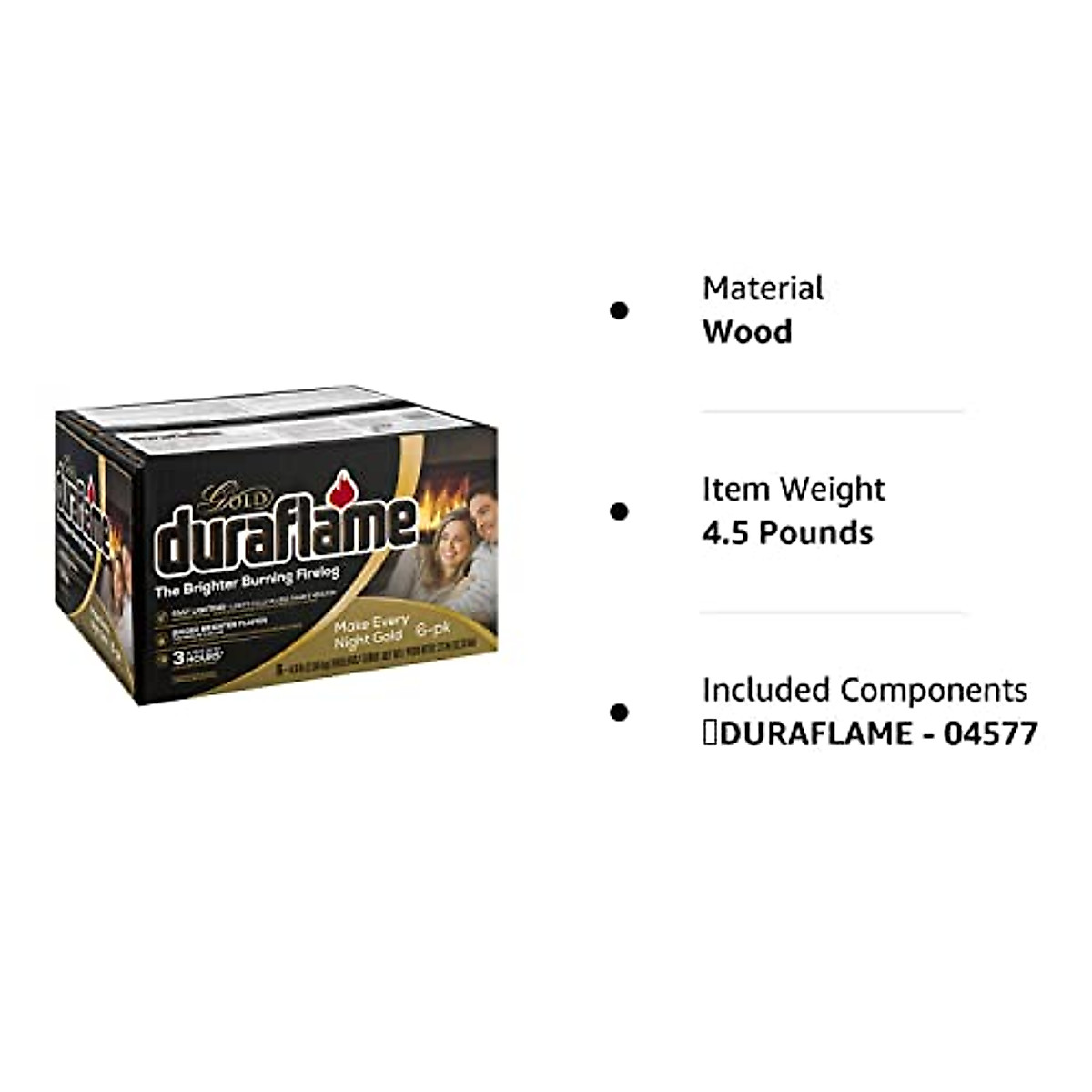 Duraflame Cowboy 252803 4.5 lbs Gold Fire Log - Pack of 6