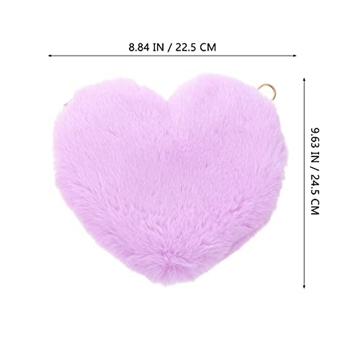 TENDYCOCO Heart Shaped Clutch Purse Faux Fur Shoulder Bag Crossbody Bag Fluffy Handbag (Violet)