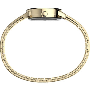 Timex Women's Easy Reader 25mm Watch – Gold-Tone Case White Dial with Tapered Expansion Band