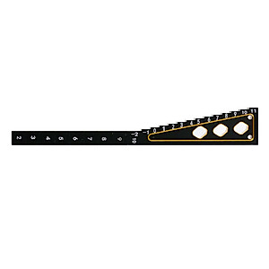 LAFEINA RC Model Car Adjustment Ruler Height Droop Gauge Adjuster Ruler Measuring Tool for 1/10 1/14 1/16 RC On Road Touring Drift car (Gold)