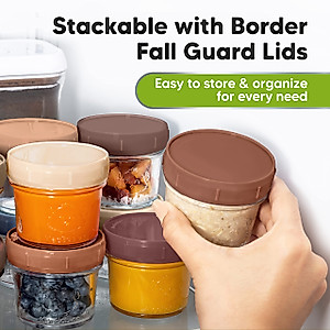 KeaBabies 12-Pack Baby Food Containers and Silicone Baby Food Freezer Tray with Clip-on Lid - 4 oz Glass Food Jars - Breast Milk Trays for Freezer