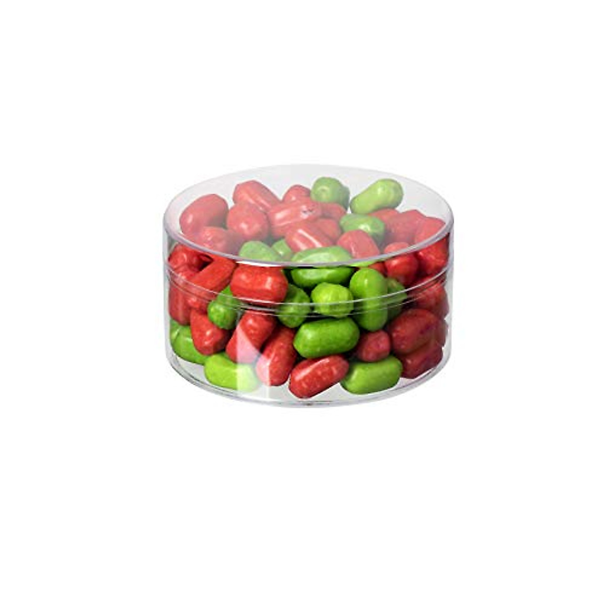 Hammont Clear Acrylic Boxes Round - 12 Pack - 4”x2” - Small Circle Lucite Containers for Candies, Gifts, Weddings, Party Favors, Treats & Accessories, Plastic Storage Boxes