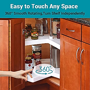 32 Inch Kidney Lazy Susan Turnable, White Lazy Susan Kitchen Cabinet Organizer