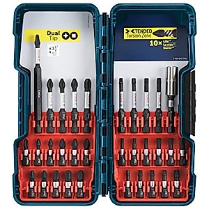 BOSCH SBID32L 32-Piece Impact Tough Screwdriving Bit Assorted Set with Included Case