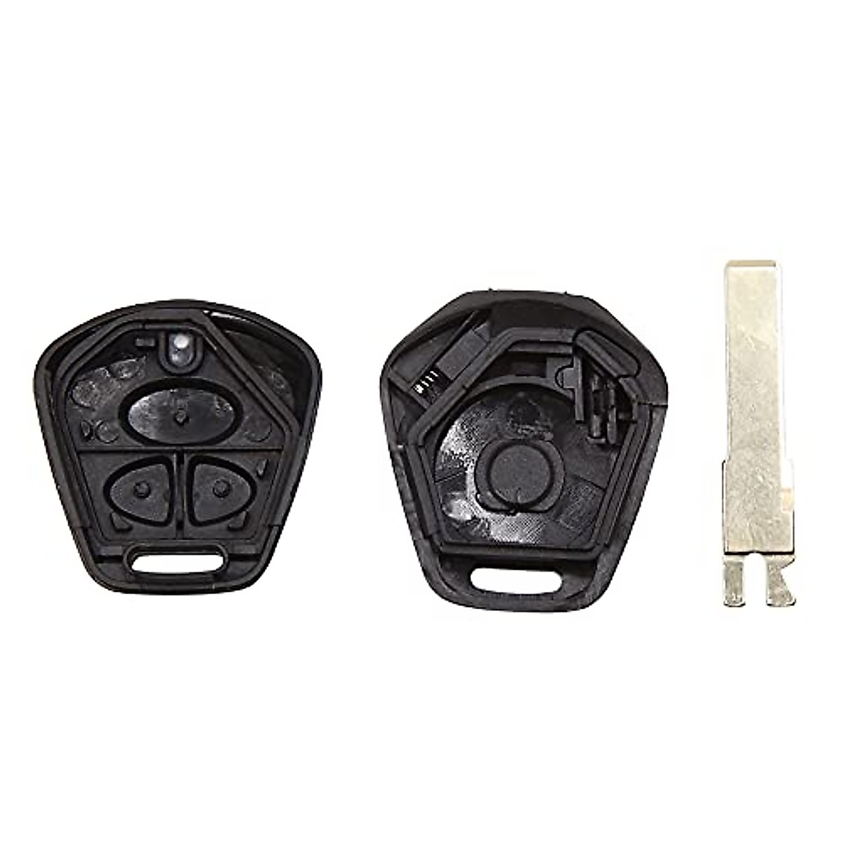 X AUTOHAUX 2pcs 3 Buttons Uncut Insert Key Fob keyless Entry Remote Control Key Case Shell Replacement for Porsche Cayenne 911 996 Boxster S 986