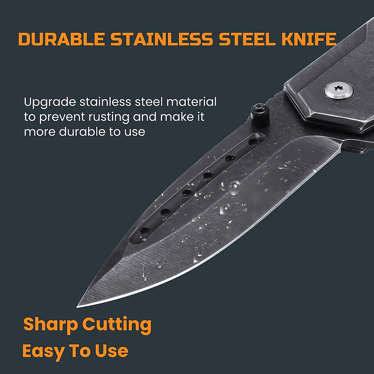 Lichamp Tactical Folding Pocket Knife for Men, 6-Pack Flip Knife Spring Assisted Opening, Sharp Pocket Knife with Clip for Camping, Hunting, Hiking, Indoor and Outdoor Activities