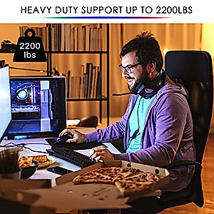 Gaming Chair Wheels - 2.5 inch Heavy Duty Caster Wheels(2200lbs),Mute Rolling Desk Chair Wheels Replacement (Set of 5)-Rubber Office Chair Wheels for Carpet, Wood Floors,Hardwood Floors