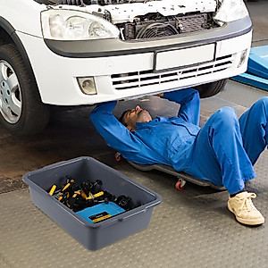 Rosebloom 35 L Plastic Commercial Bus Tub, Gray Plastic Large Bus Box, 4 Packs