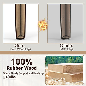 Giantex Wood Dining Chairs Set of 4 Walnut- Wooden Armless Kitchen Chairs with Solid Rubber Wood Legs, Non-Slip Foot Pads, Max Load 400 Lbs, Farmhouse Style High Ladder Back Dining Room Chairs