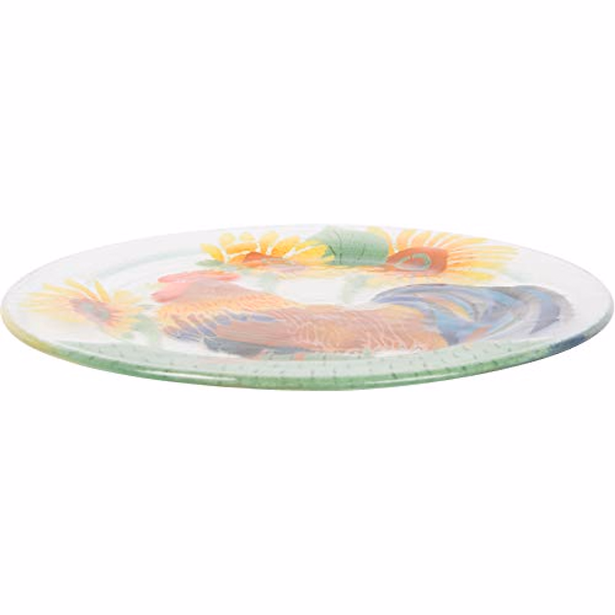 Pavilion- Rooster Sunflower 11" Round Serving Plate