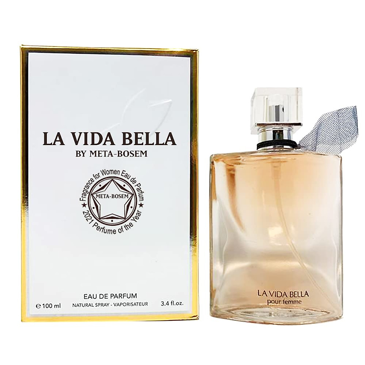 META-BOSEM LA BELA Eau de Parfum Spray for Women, Wonderful Gift, Gourmand Fragrance, Daytime and Casual Use, for all Skin Types, a Classic Bottle, 3.4 Fluid Ounce